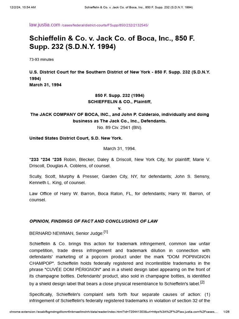 Schieffelin & Co. | PDF | Survey Methodology | Trademark