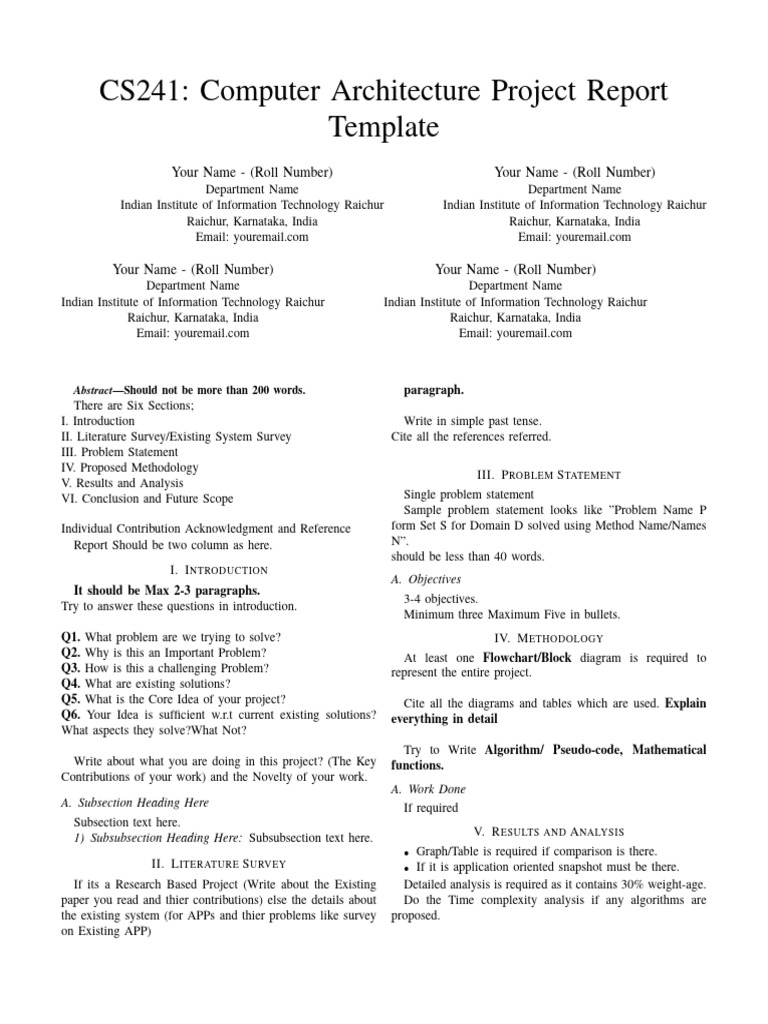 CS241 Project Report Template-2 | PDF | Methodology | Algorithms