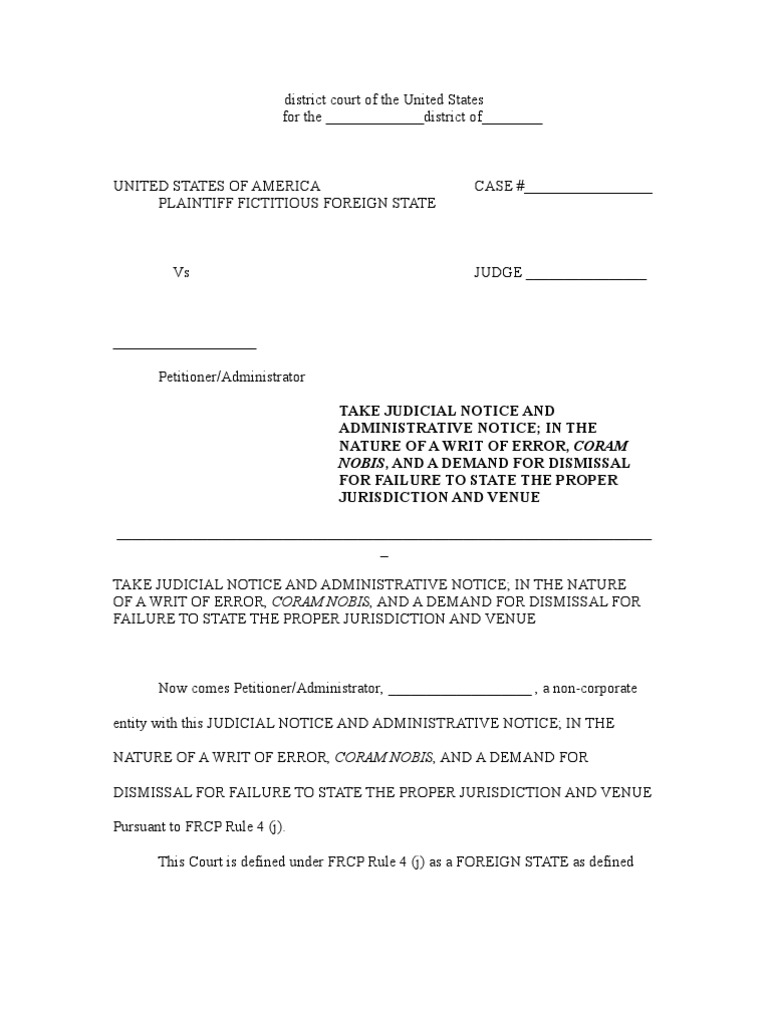 Take Judicial Notice and Administrative Notice in The Nature of A Writ ...