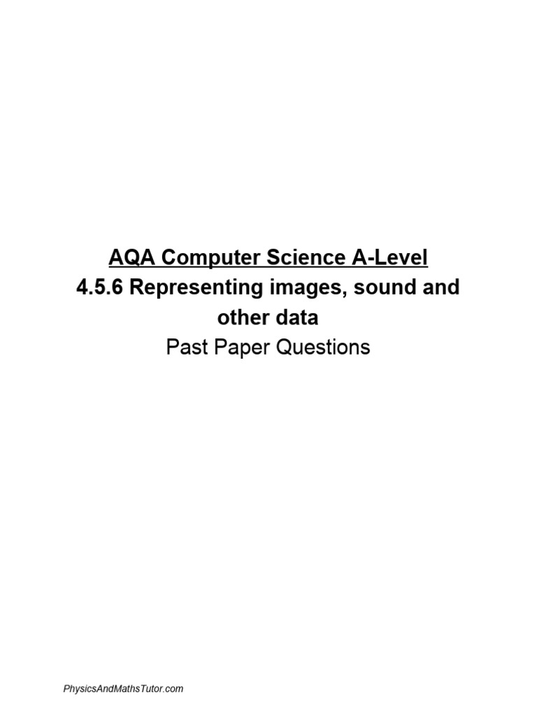 AQA A-Level Computer Science Past Papers | PDF