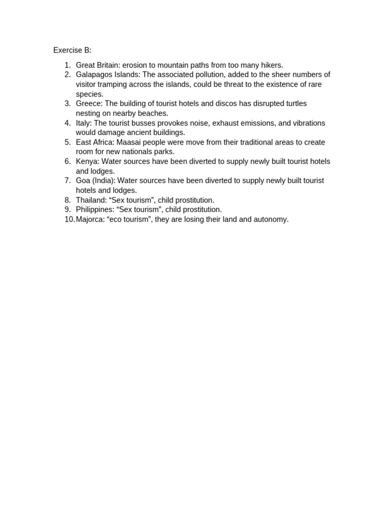 Exercise B. Writting | PDF