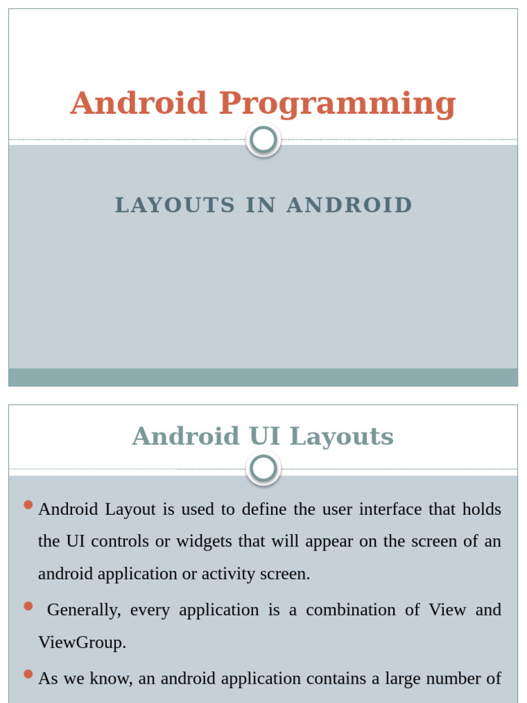Layouts in Android Layouts in Android Layouts in Android | PDF | Page Layout | User Interface