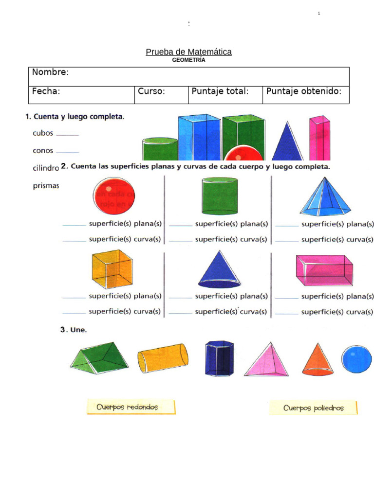CUERPOS GEOMETRICOS 2 - BASICO - Doc 2 | PDF