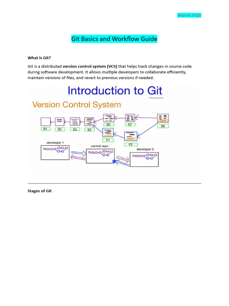 Git Overview For Beginners | PDF | Version Control | Computer File