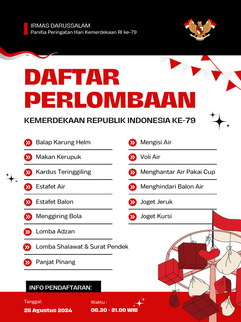 Flyer Daftar Lomba 17 Agustus Modern Merah Dan Putih | PDF