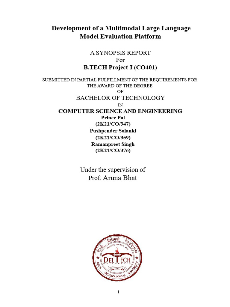 B.tech Project Synopsis | PDF | Artificial Intelligence | Intelligence (AI) & Semantics