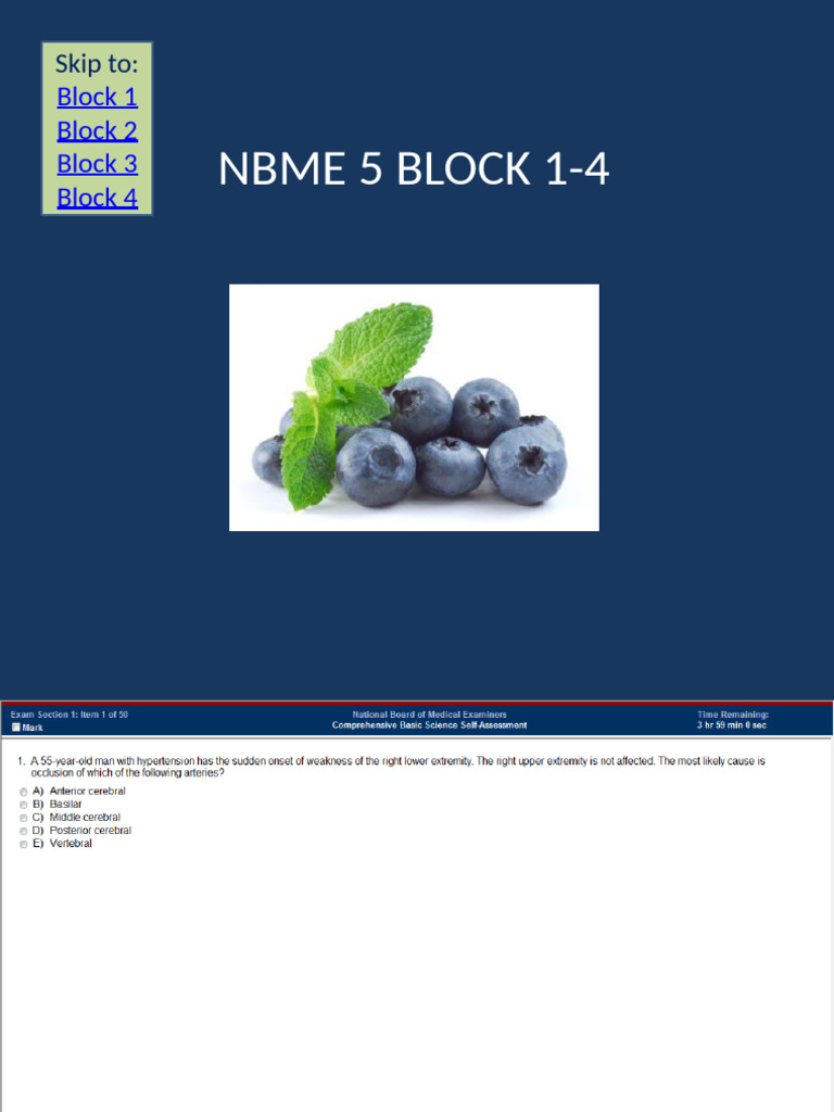 NBME 5 BLOCK 1-4 (No Answers Version) @Pdf4Med | PDF