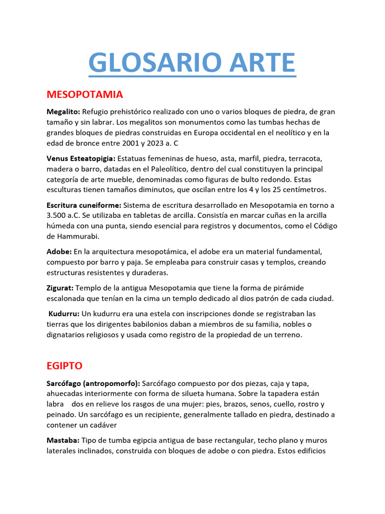 Glosario Arte | PDF | Renacimiento | Iglesia (edificio)