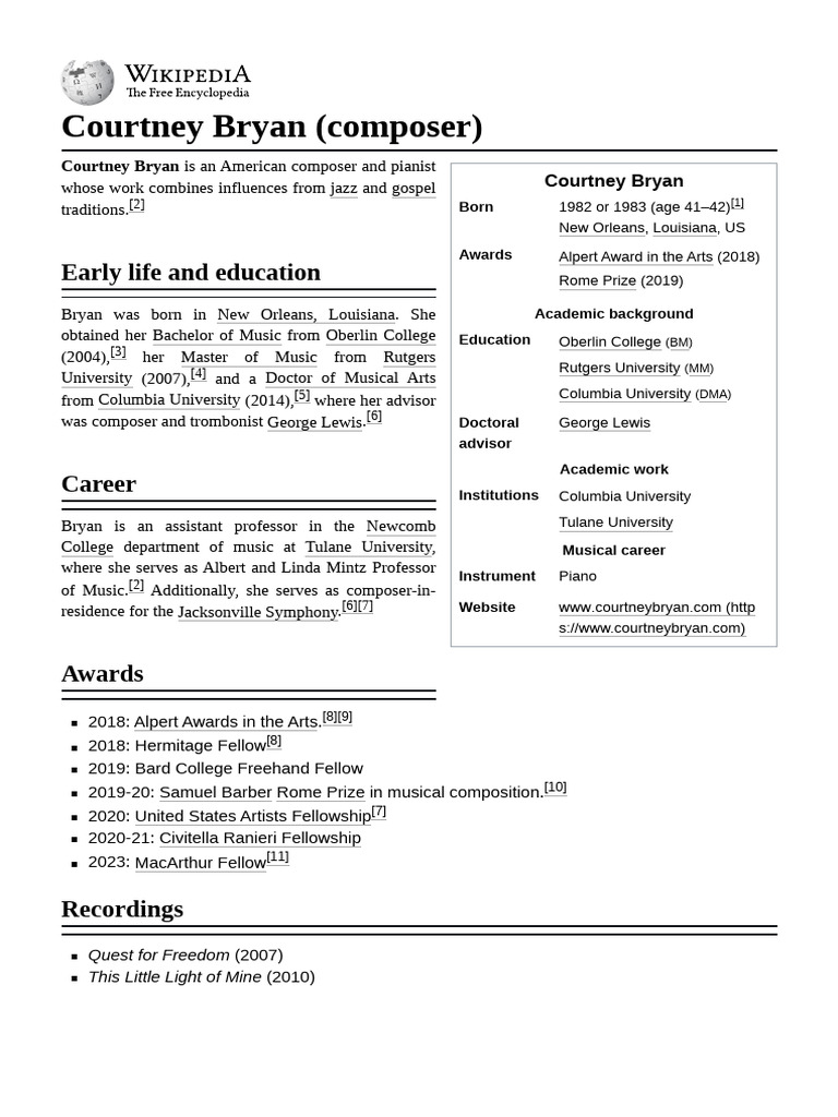 Courtney_Bryan_(composer) | PDF | Performing Arts