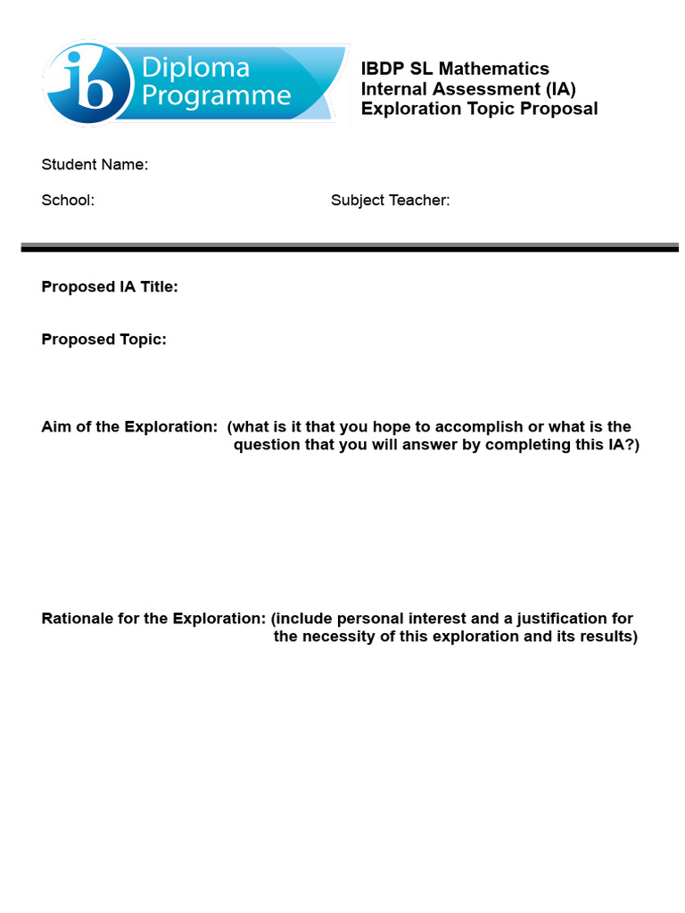 Exploration Topic Proposal - IB Math IA | PDF | Mathematics | Science