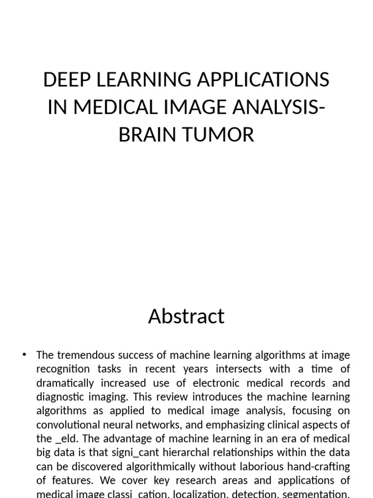 Deep Learning Applications in Medical Image Analysis Brain | PDF | Deep ... Deep Learning Applications in Medical Image Analysis Brain | PDF | Deep ...