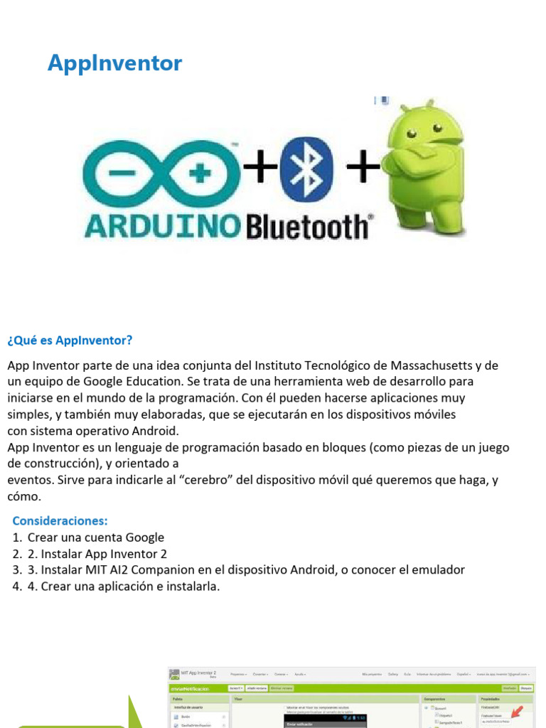 Presentacion de AppInventor | PDF | Aplicación movil | Arduino