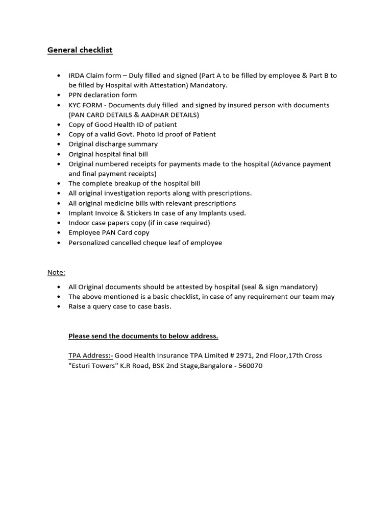 General Checklist 29-2 | PDF