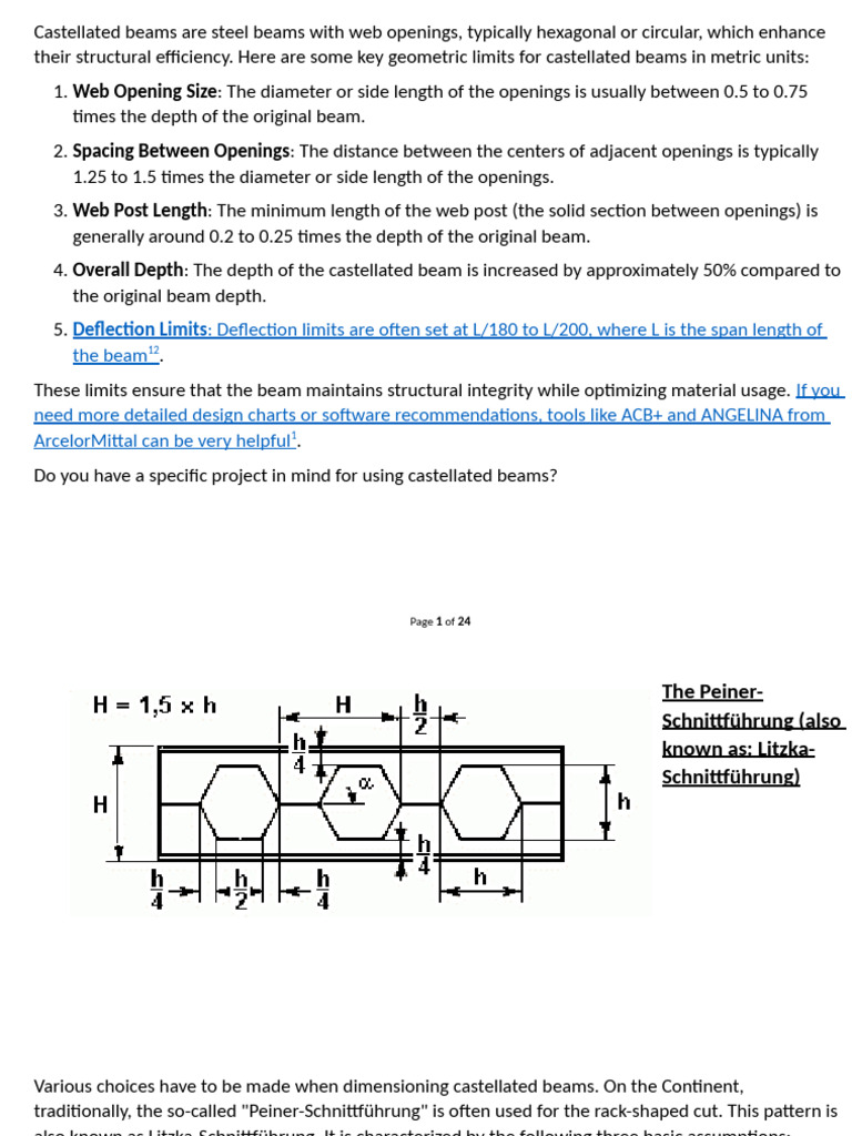 Geometric Limits of Castellated Beams | PDF | Beam (Structure)