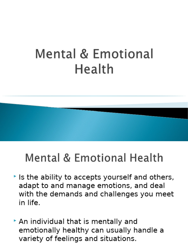 Mental and Emotional Health Notes | PDF | Self Esteem | Behavior