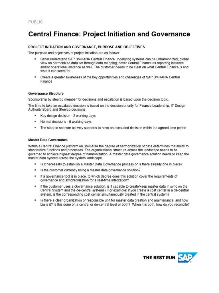 CFIN - 001 Prepare Project Management Project Initiation and Governance ...