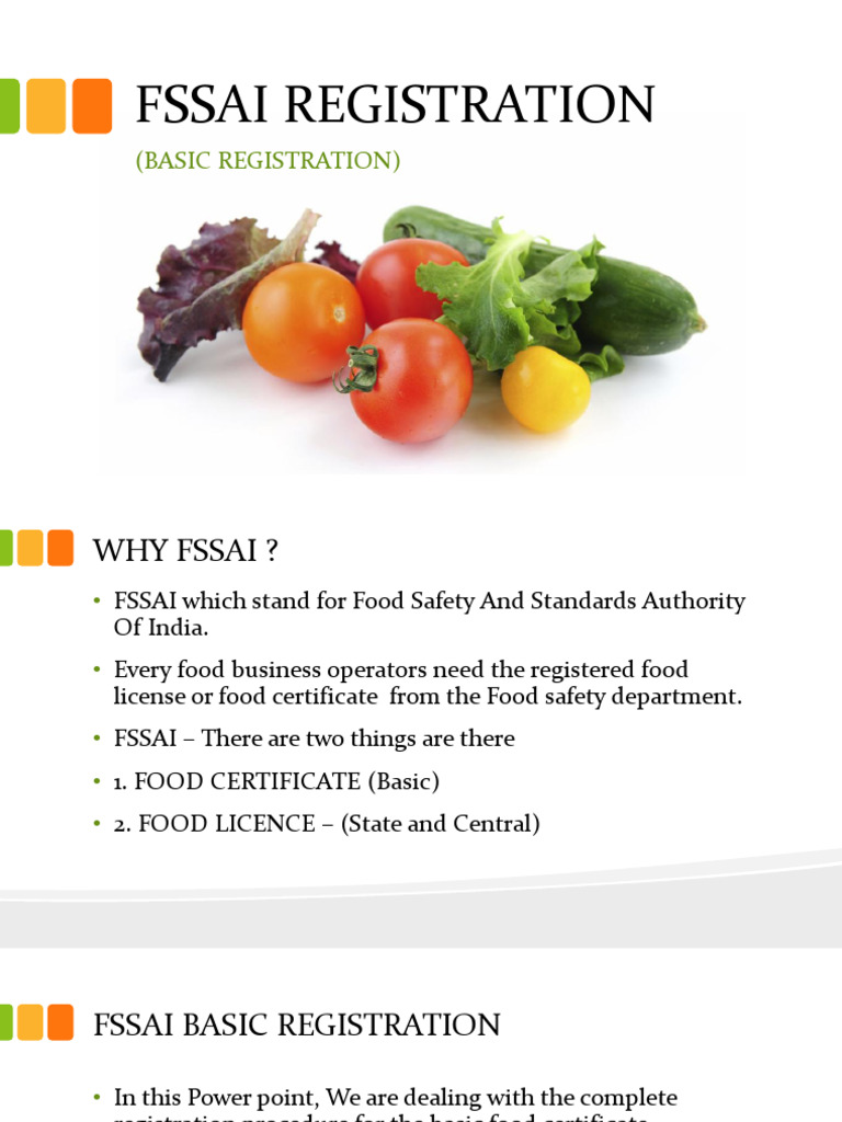 FSSAI BASIC REGISTRATION | PDF
