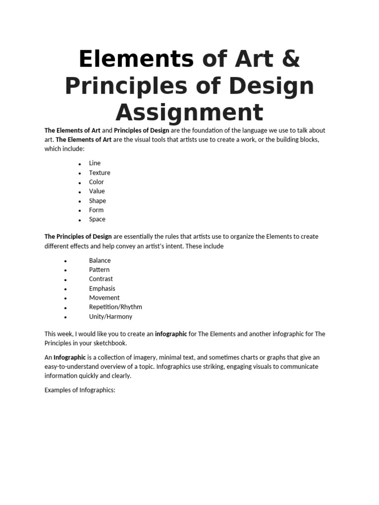 1.1 Elements of Art and Principles of Design Assignment | PDF ...