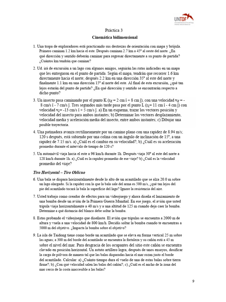 Práctica 3 - Cinemática Bidimensional | PDF | Velocidad | Cinemática