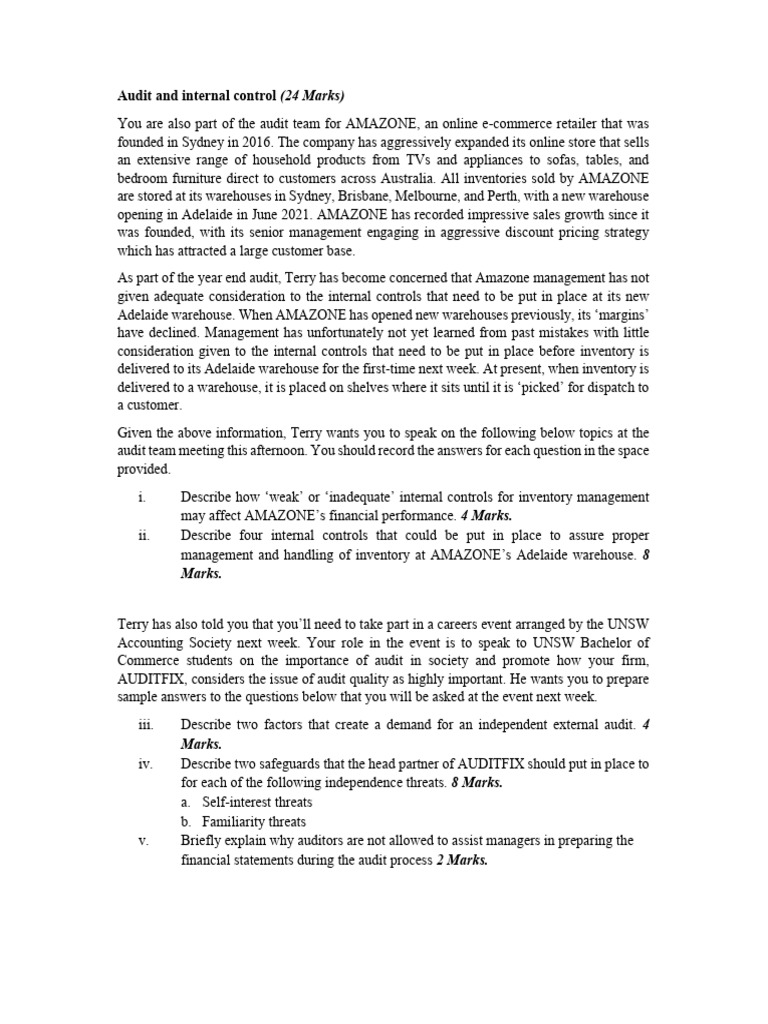 Audit and Internal Control | PDF | Audit | Warehouse
