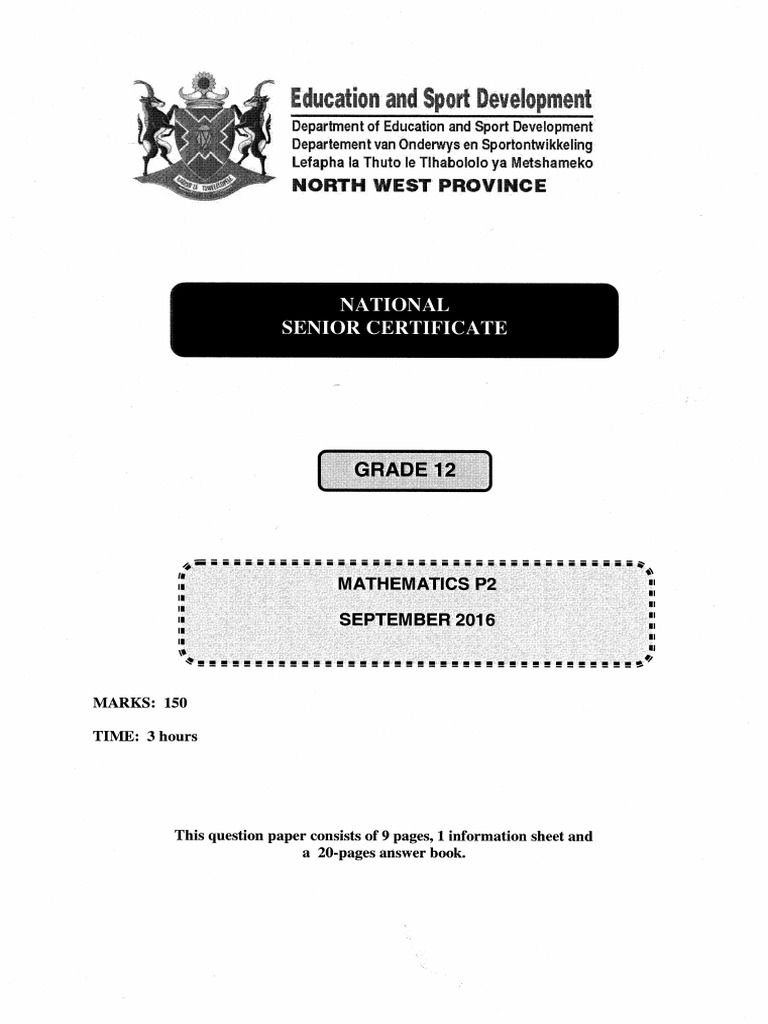NW Mathematics P2 | PDF