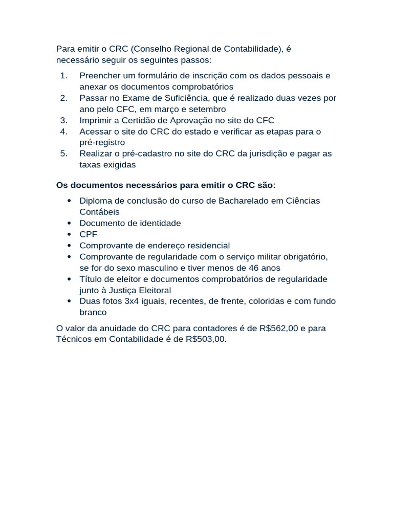emissão do crc | PDF