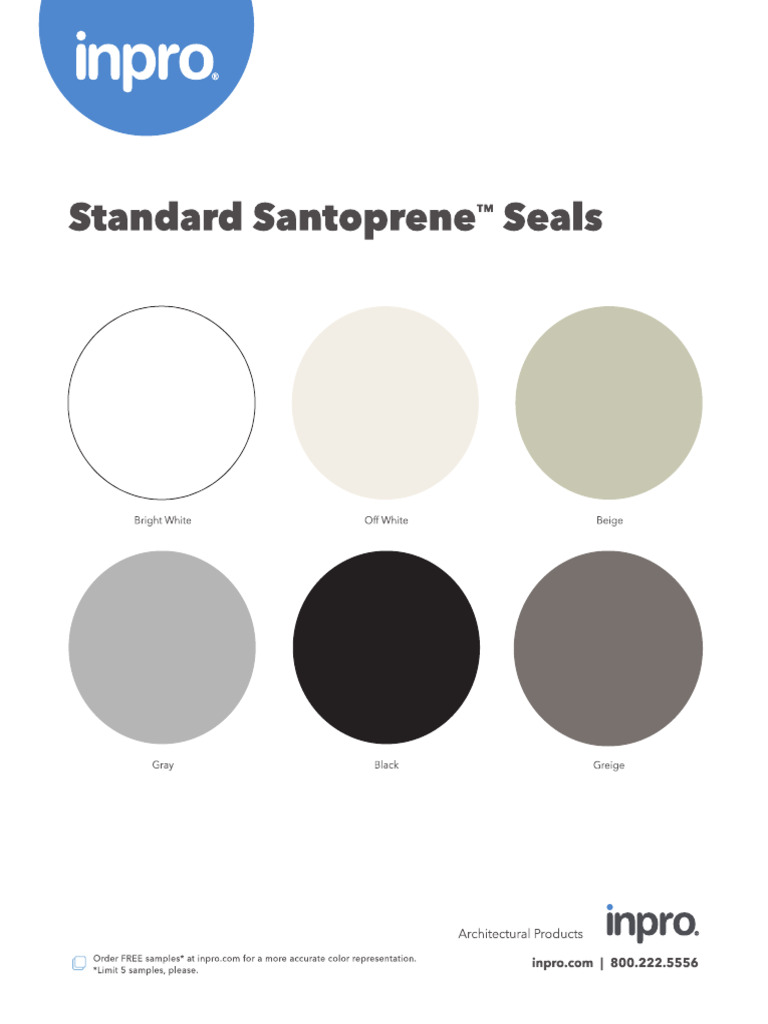 2024 Inpro Santoprene Seals Color Guide | PDF