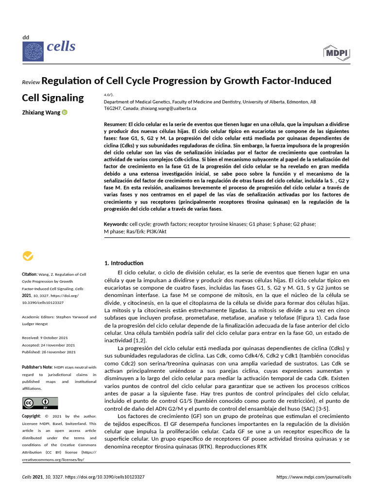(2021) Wang - Regulation of Cell Cycle Progression by Growth Factor ...