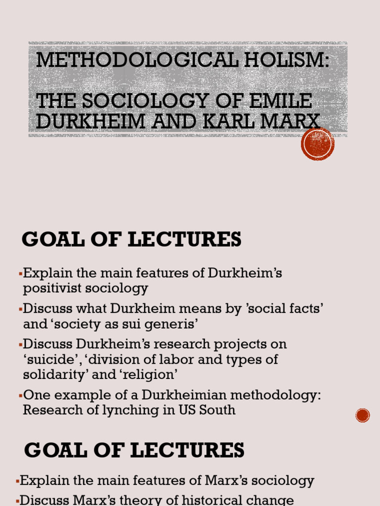 Lecture 5-Social Structures in Durkheim and Marx | PDF | Émile Durkheim ...
