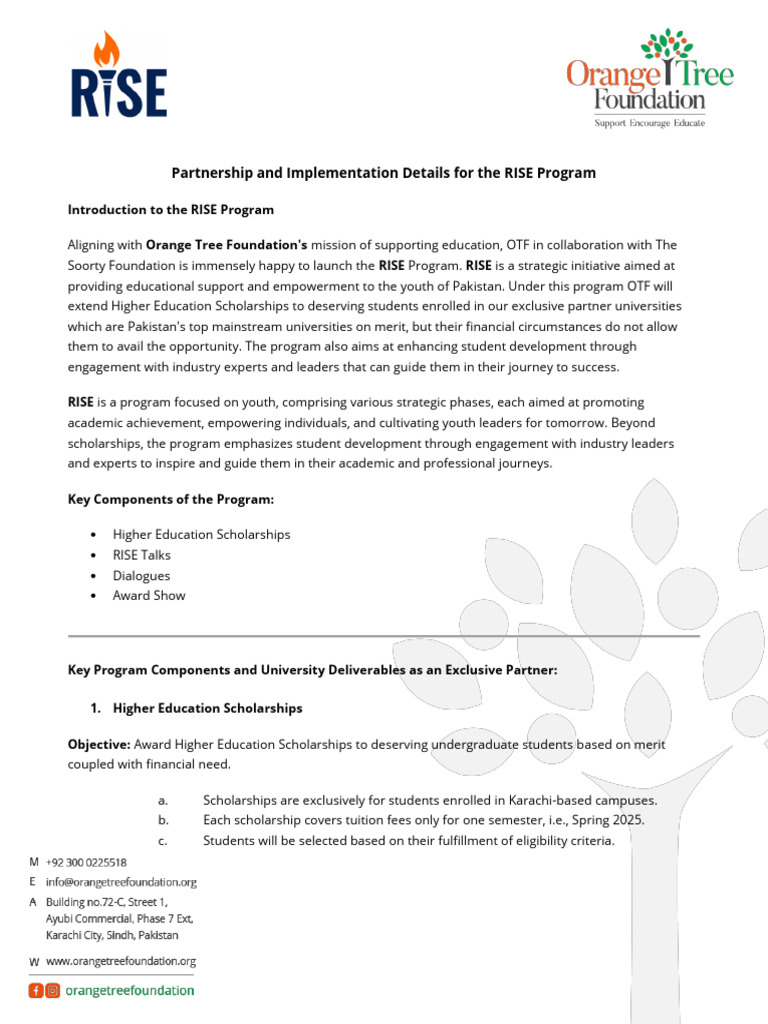 RISE Program Details For Partner Universities | PDF
