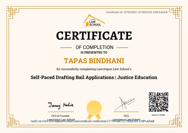 Drafting Bail Applications Certificate | PDF