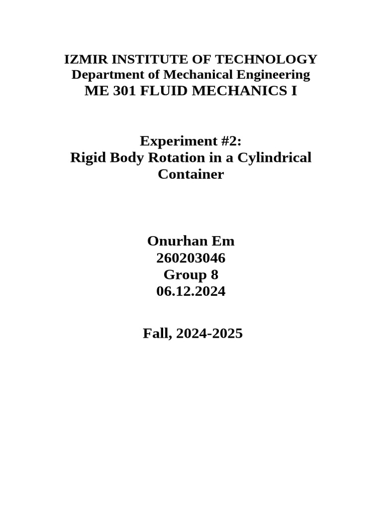 IZMIR INSTITUTE OF TECHNOLOGY2docx | PDF | Applied And Interdisciplinary Physics | Continuum ...