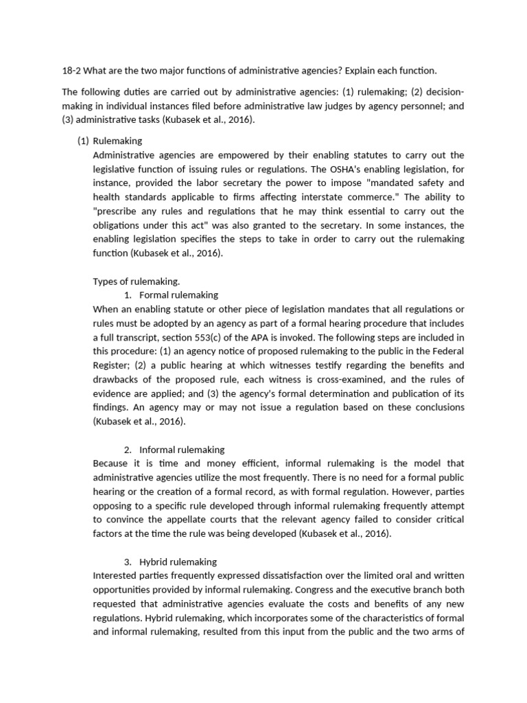 Week 5 Assignment Law | PDF | Rulemaking | Administrative Procedure Act