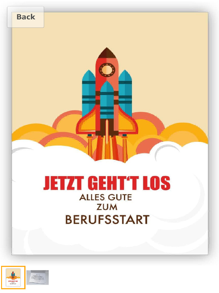 Rocket Jetzt geht's los Alles Gute zum Work Greeting Card for Work ...