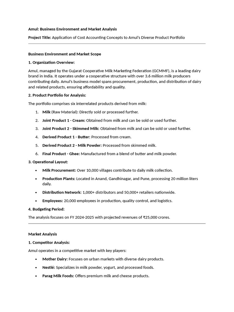 adm project final | PDF | Milk | Pricing