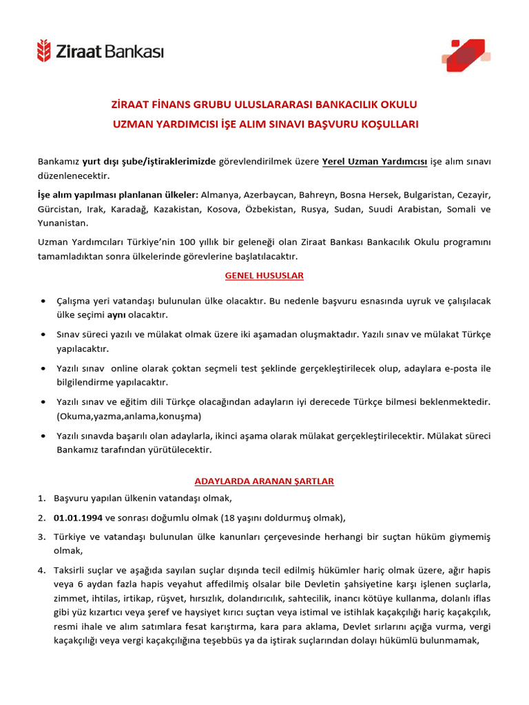 ziraat_uluslararasi_uzman_yardimcisi_ba_vuru_2024 | PDF