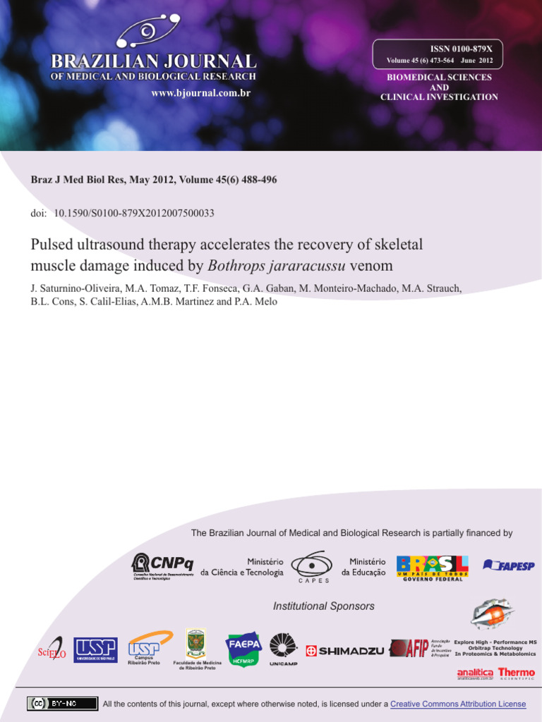 Pulsed Ultrasound Therapy Accelerates The Recovery of Skeletal | PDF ...