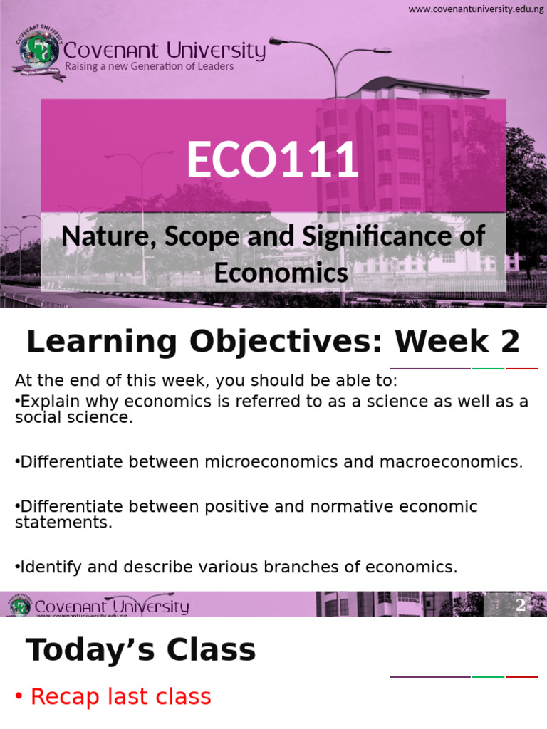 Ecn111 - Branches of Econs | PDF | Economics | Deductive Reasoning