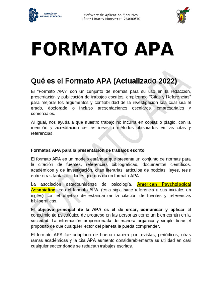 Guía Completa del Formato APA 2022 | PDF | Estilo apa | Bibliografía