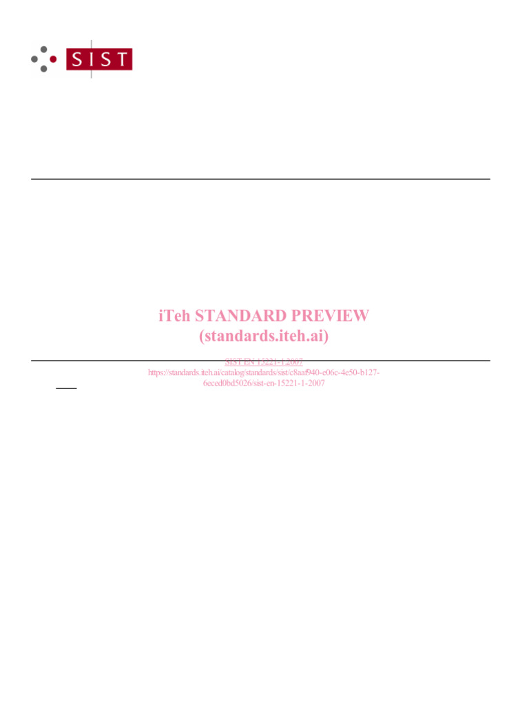 SIST-EN-15221-1-2007 Facility Management - Pt1 Facility Management - Terms & Defns | PDF ...