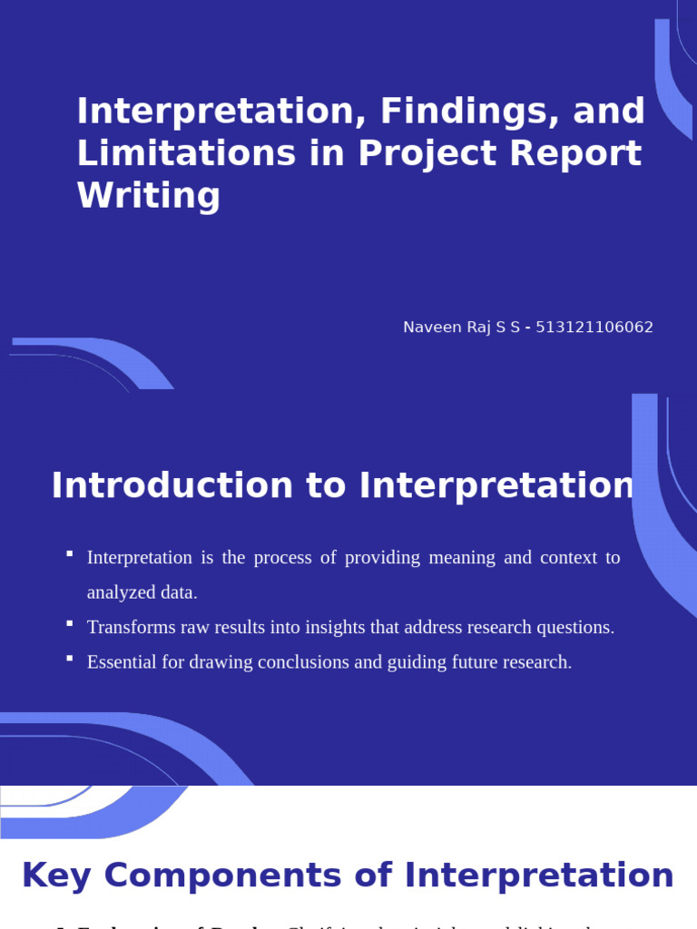 Project Report Interpretation and Findings | PDF