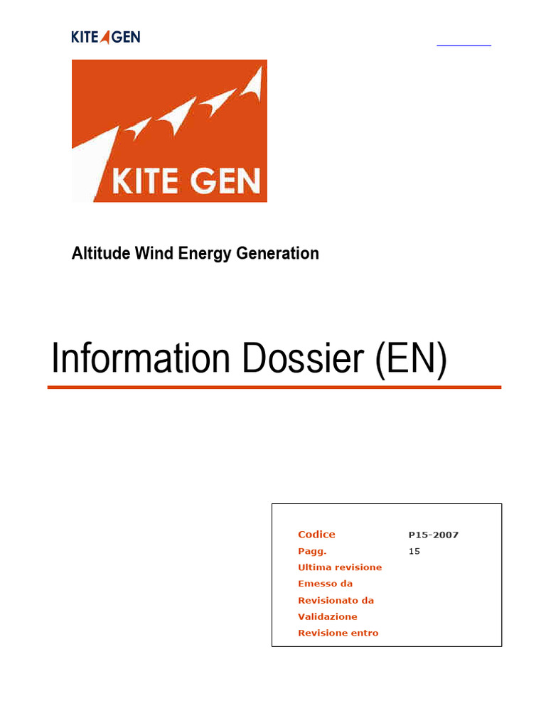 Altitude Wind Energy Generation - KiteGen | PDF | Offshore Wind Power ...