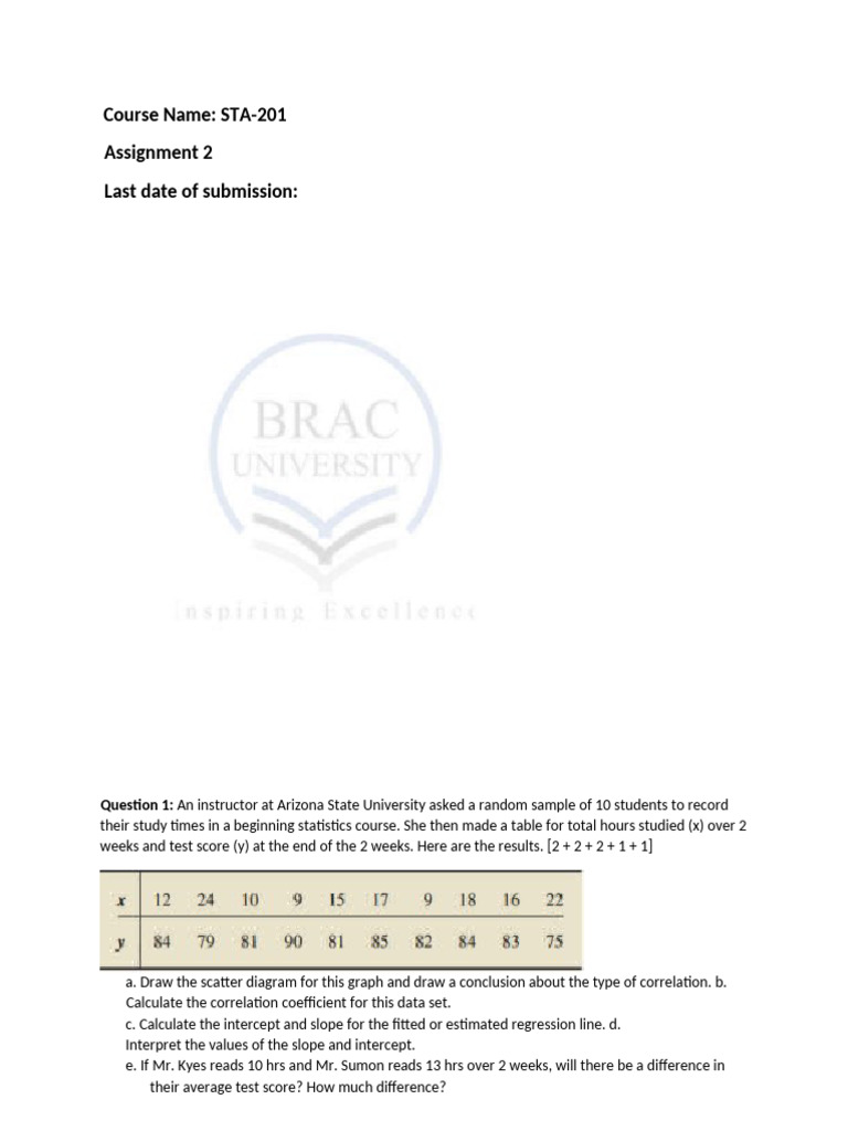 STAT201 Assignment 2 | PDF