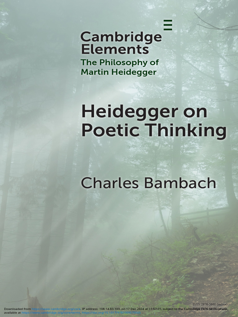 Heidegger On Poetic Thinking | PDF | Martin Heidegger | Thought