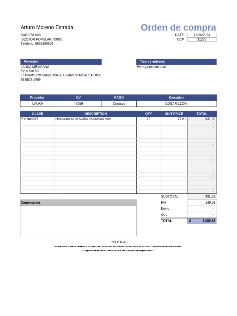 Copia de Purchase-Order | PDF