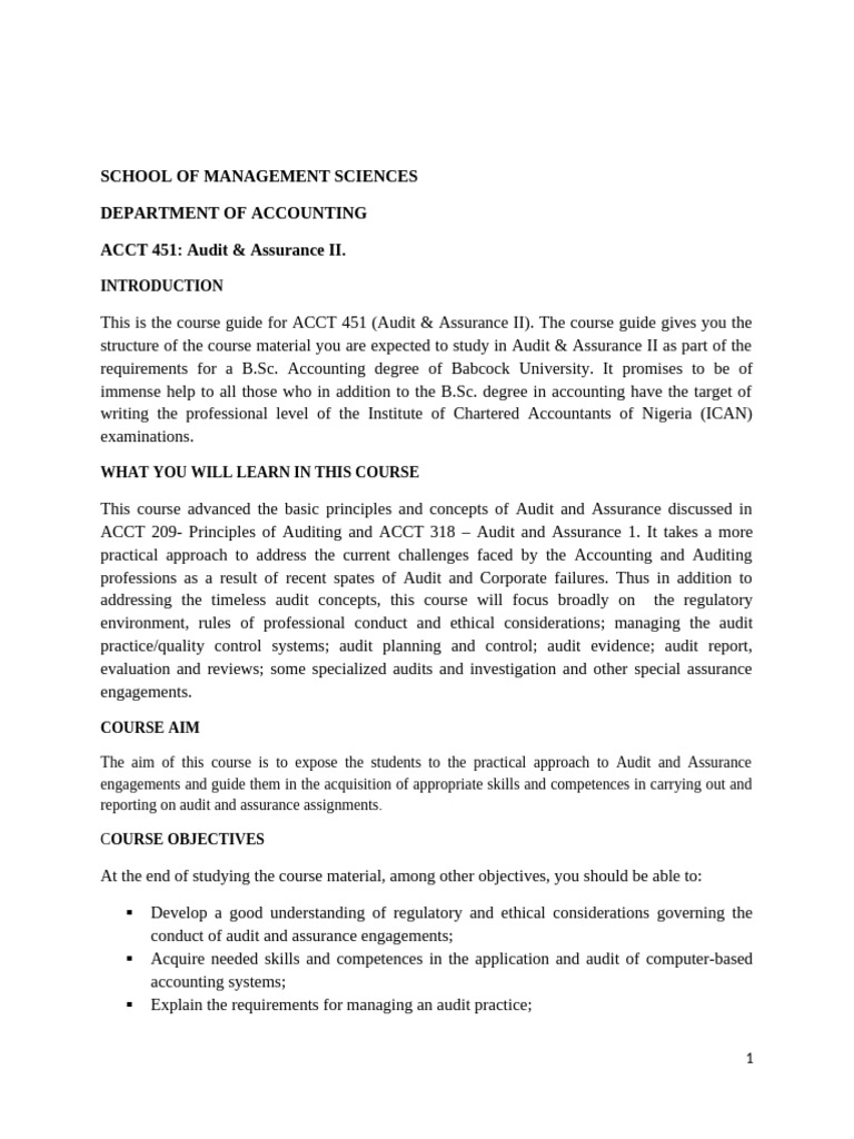 ACCT 451 2021. audit | PDF | Audit | Financial Statement