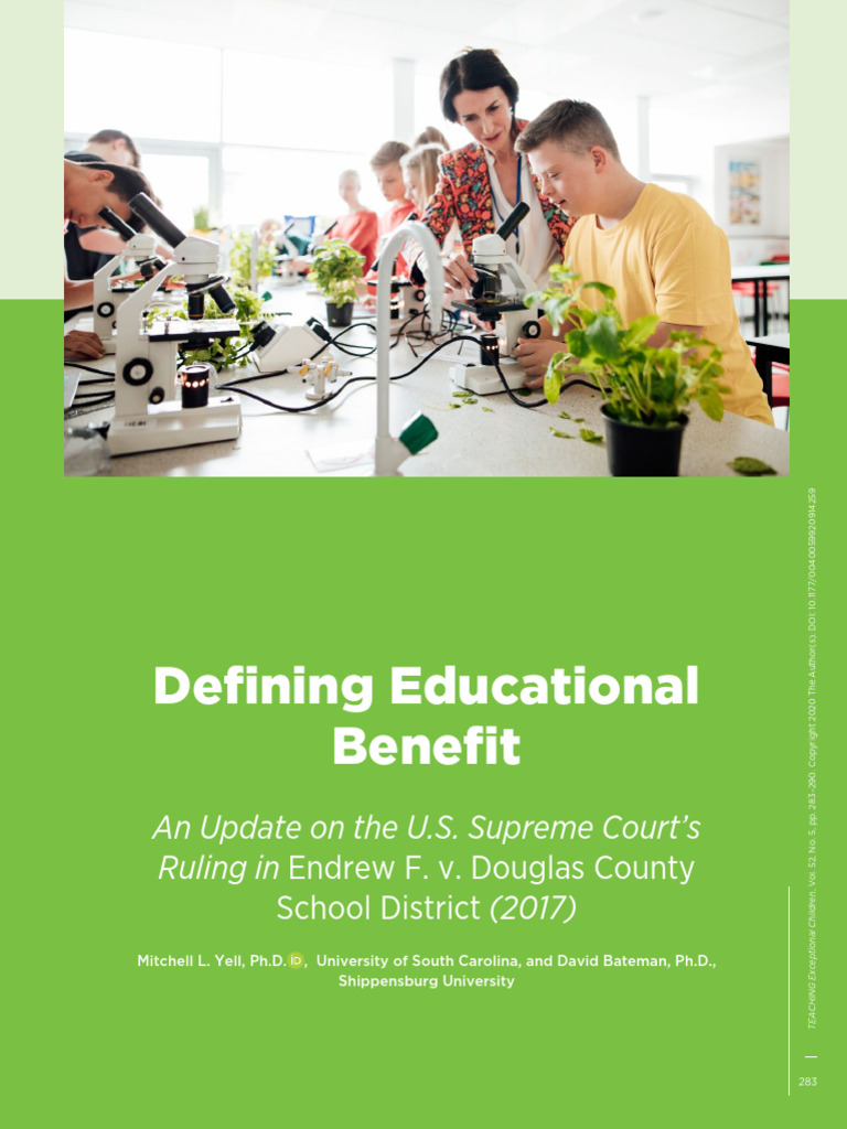 Defining Educational Benefit | PDF | Procedures Of The Supreme Court Of ...