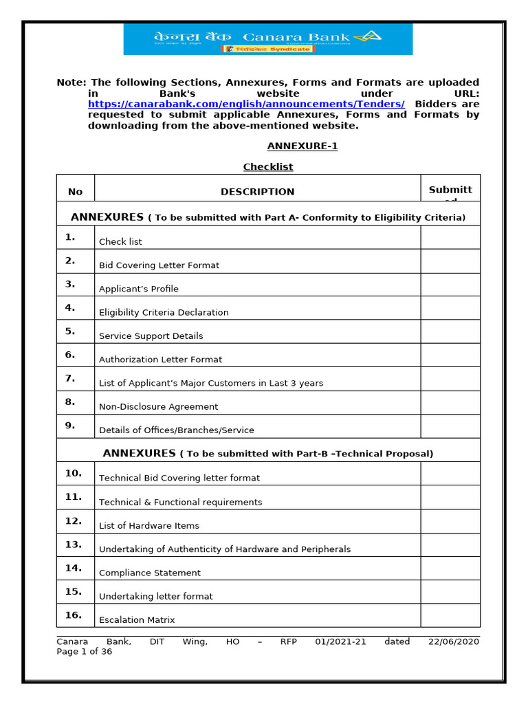 ANNEXURE_1 | PDF | Request For Proposal | Specification (Technical ...