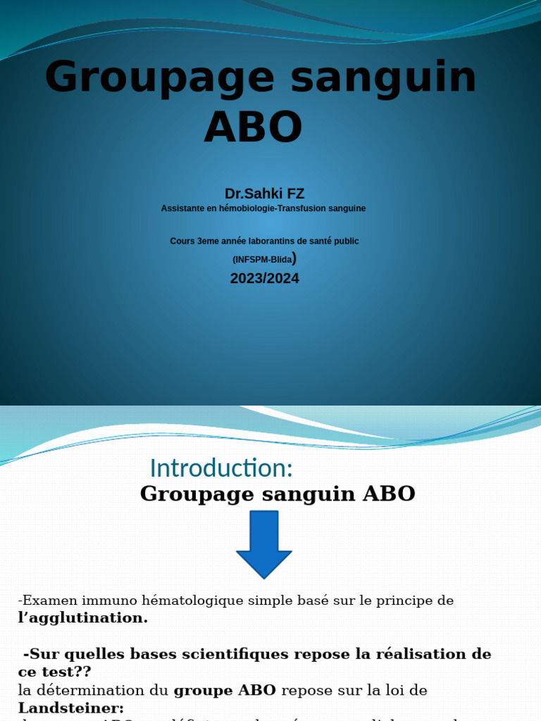 03 - Groupage Sanguin ABO | PDF | Groupe sanguin | Pathologie clinique