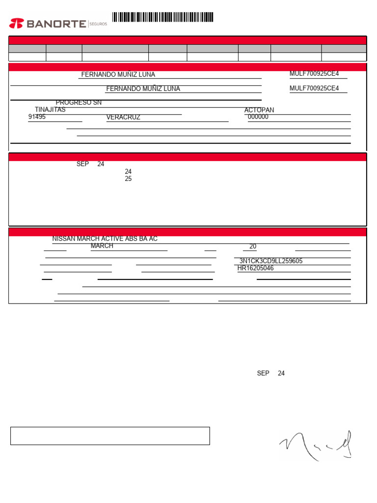 Poliza Banorte | PDF | Póliza de seguros | Seguro